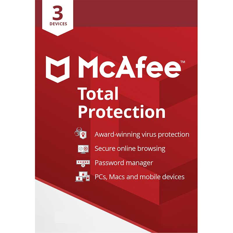 McAfee Total Protection 2022 3 Device 1 Year Antivirus Security – Shop ...